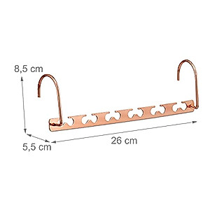Relaxdays Set of 6 for 12 Horizontal and Vertical Space-Saving Clothes Hangers 26 cm Metal Copper, 6er Set