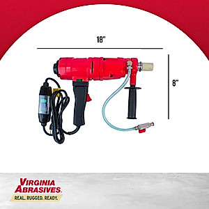 Virginia Abrasives 433-20000 1pc 3-Speed Manual Clutch Electric Core Drill - Premium Concrete Drill - Multifunctional Tool for Concrete/Masonry - Handheld Power Drills - Diamond Core Drill