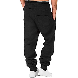 Gray Sweat Pants Mens Elastic Waist Pants No Buttons Or Zippers Sweatpants for Men Menswear for Men Flannel Hoodie White Sweatsuit Warm Sweatpants for Men Clearance