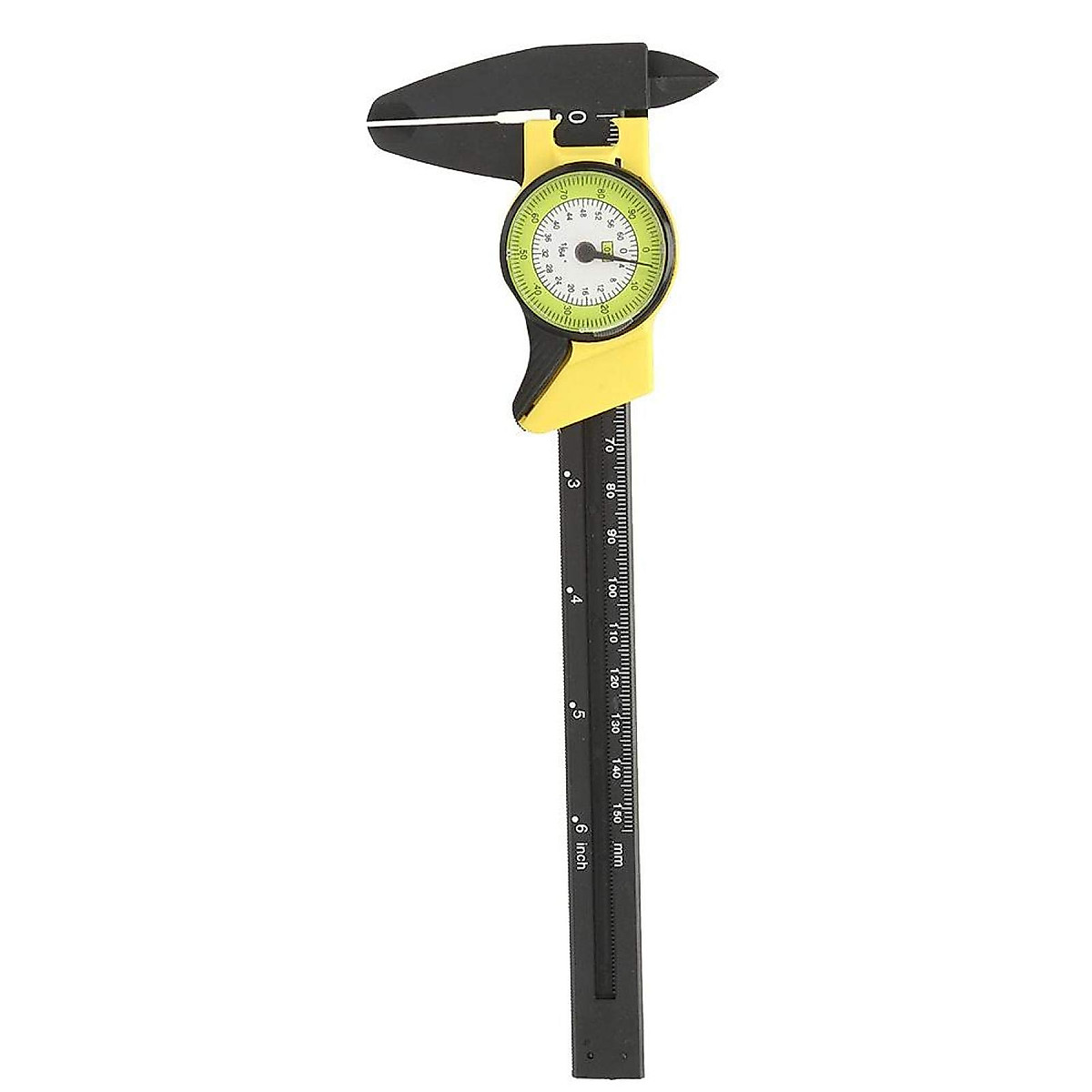 Depth Gauge Plastic Dial Vernier Caliper Professional Micrometer High Precision Measuring Tools with Round Dial for Machinists Woodworkers Craft(Yellow)