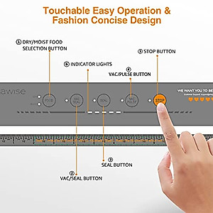 MegaWise Powerful but Compact Vacuum Sealer Machine (Silver Grey)