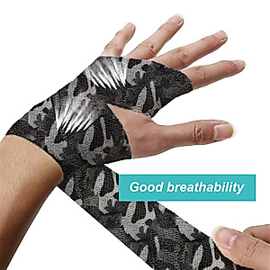 VideoPUP 40PCS Tattoo Grip Cover Wrap,Black&White Camouflage Disposable Cohesive Tattoo Grip Cover Elastic Bandage Handle Grip Tube for Tattoo Machine Tattoo Grip Accessories