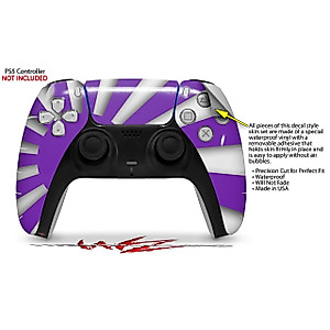 WraptorSkinz Skin Wrap compatible with Sony PS5 DualSense Controller Rising Sun Japanese Flag Purple (CONTROLLER NOT INCLUDED)