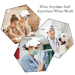 2-Pc Gourd-Shaped Working Cap,Fisherman Hat with Buttons and Cotton Sweatband,Ink Painting Mountain