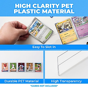 Tapeera 10-Pack PET Baseball Card Display Case - Hold Up to 60 Cards Wall Mount - Sleeved Card and Toploader Display - Trading Card Display Rack - Sport Card Card Holder - Baseball Card Wall Display