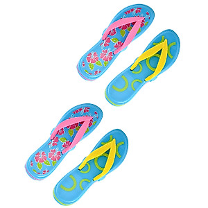 O2COOL Bocaclips - Beach Towel Clips for Beach Chairs, Patio and Pool Accessories Clothes Pins or Bag Clips - (Flip Flop) 4 Clips