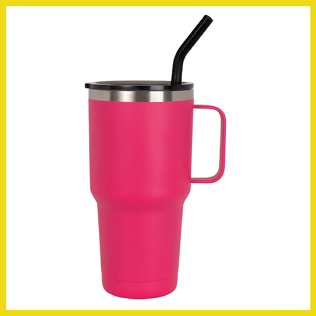 BOB THE COOLER CO 30Oz Heavy Duty Double Wall Vacuum Insulated Tumbler with Straw and Handle, Made of Stainless Steel, Great for Travel, Beach, & More