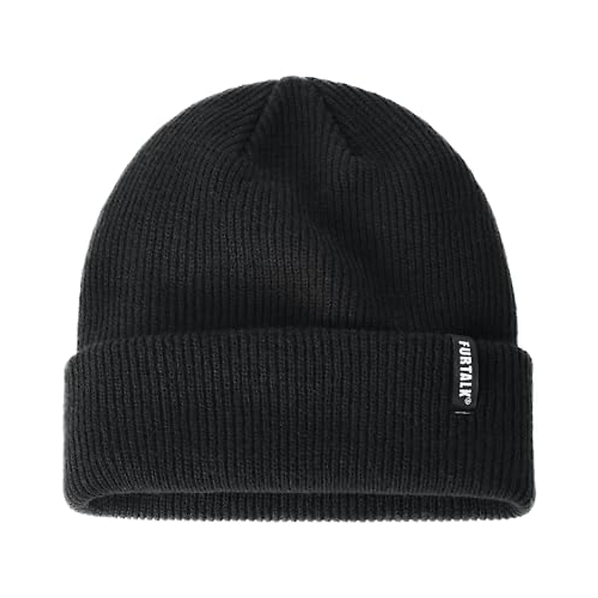 FURTALK Beanie Hat for Women Men Winter Hat Womens Cuffed Beanies Knit Skull Cap Warm Ski Hats Black