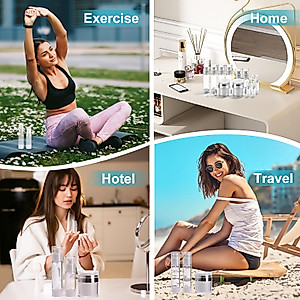 7 Pack Bubimon Airless Pump Jars, 1.7oz/50ml Cosmetic Containers, Leak Proof Refillable jar, Cream Jar, Vacuum Bottle for Cream Lotion, Toiletries, Shampoo, Body wash