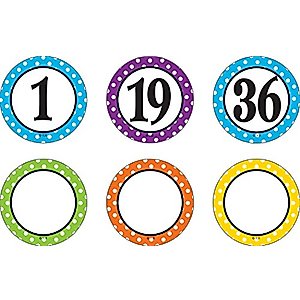 Polka Dots Numbers Clingy Thingies Accents