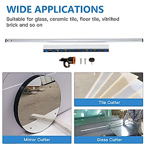 awagas Glass Tile Cutter, 90cm (35.43 in) Large T-Shaped Glass Cutting Tool, Glass Cutting Tools with Accurate Scales, Straight Cutter for Glass Ceramic Tile Vitrified Brick of 3-12mm with Auto Oiling