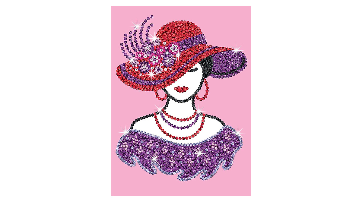 Sparkling Sequin Art Purple Red Hatter Kit for All Ages