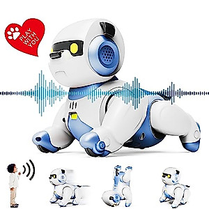 SENBYOWEI Smart Interactive Robot Dog Toy for Kids with Voice & Touch Control Dancing Pet RC Animal Toy for Boys & Girls Ages 3,4,5,6,7,8,9,10 Year Old and up Realistic Mini Pet Dog Robot Simulator