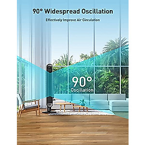 Dreo Cruiser Pro Tower Fan 90° Oscillating Fans & Tower Fan with Remote, 90° Oscillating Bladeless Fan, 42 Inch, Quiet with 6 Speeds, Large LED Display, Touchpad, 12H Timer