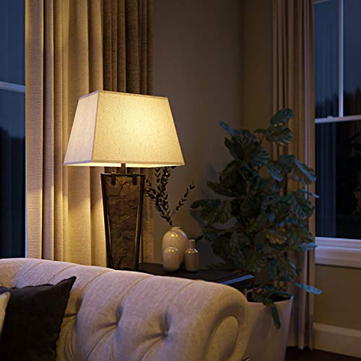 Kenroy Home 32227SL Free Fall Table Lamp with Natural Slate Finish, Rustic Style, 30" Height, 12" Width, 16" Depth