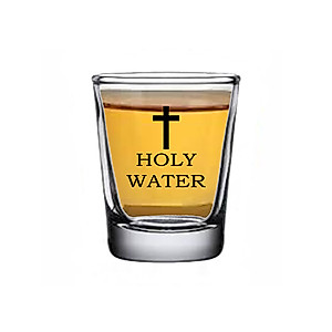 Rogue River Tactical Sarcastic Funny Holy Water Shot Glass, Gift Idea for Friend, Coworker or Boss, 1.5 Ounce