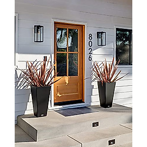 Veradek V-Resin Indoor/Outdoor Taper Planter, Set of 2 (30 inch, Black)