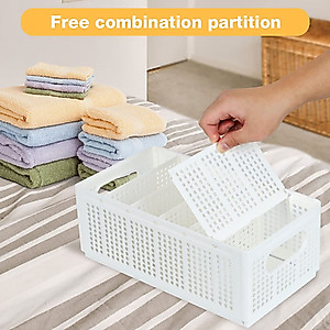 Tokokimo Plastic Closet Storage Basket Bins Cubes Organizer, Collapsible Closet Organizers and Storage with Handles for Storing Socks, Panties, Ties, Crafts, Cosmetics ,Small, 1 pack