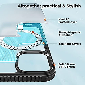 UNBREAKcable Magnetic Case for iPhone 13, [Compatible with MagSafe] [Military Grade Shockproof] [Ultra-Slim] [Non-Slip] Matte Back& Soft Silicone Airbag Bumper for Apple 6.1"– Black (UBHP455)