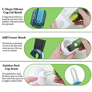 3 in 1 Cup Lid Cleaning Brush Set Multifunctional Bottle Brush Cleaner Tiny Bottle Cup Lid Brush Straw Cleaner Tools Mini Silicone Bottle Cup-Holder Cleaner