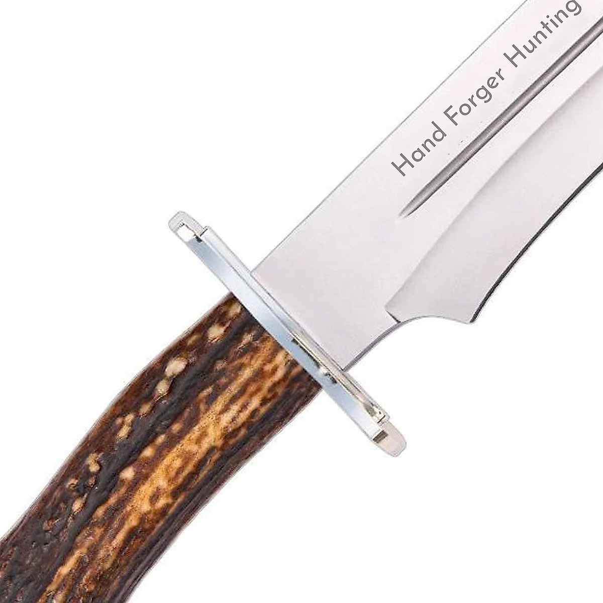 MAGNUM-26 Red Stag Seraphim Falls Movie Knife - Crown Antler Handle Hunting Bowie Knife with Leather Sheath