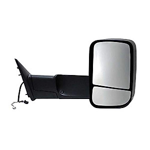 AutoShack KAPCH1321350 Passenger Towing Mirror Power Black Textured Heated Manual Folding Replacement for 2015-2018 Ram 1500 2500 2016-2018 Ram 3500 2019 Ram 1500 Classic 3.6L 5.7L 6.4L 6.7L 4WD RWD