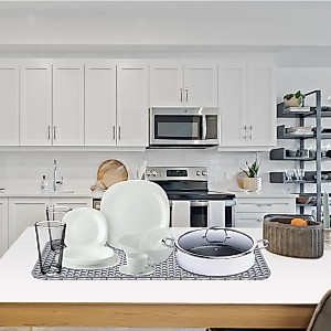 Eqivei Silicone Sink Protectors for Kitchen, 26''x 14'' Heat Resistant Kitchen Sink Mat for Bottom of Stainless Steel/Porcelain Sink,Rear Drain, No-Slip Sink Grid Accessories