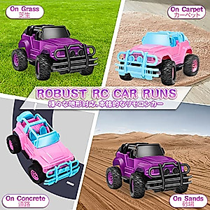 YongnKids Remote Control Car for Kids, Rc Truck Car Toy for Boy Girl - 1:20 Scale Rc Racing Cars with Headligth for Kids Birthday Easter Christmas Rc Car Toy Gift -Pink