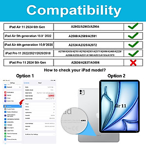 Case for iPad Air 11 M2 2024: TPU Cover for iPad Air 11 Inch 6th Generation/iPad Air 10.9 5th Gen 2022/ iPad Air 10.9 4th Gen W/Screen Protector- Stand- Handle- Shoulder Strap- Pencil Holder-Mint