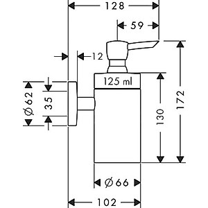 hansgrohe Bath and Kitchen Sink Soap Dispenser Premium 7-inch, Modern Soap Dispenser in Chrome, 40514000,Small