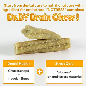 Doctor by Brain Chew, Dental Dog Treats with Relaxant Supplement for Small/Medium Dogs – Freshens Breath, Supports Relieving Stress