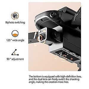 GBSELL 4K Dual Camera Drone, UAV HD 4K Aerial Photography Dual Camera Remote Control Quadcopter Boy Folding Model Aircraft Toy, Intelligent Obstacle Avoidance (Black)