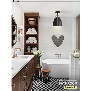 FookChak Black Dome Pendant Light 10in 1-Light Kitchen Pendant Lighting Egg-Shaped Black Gold Pendant Light Fixture for Kitchen Island, Dining Room,Kitchen Sink,Bar,10inԺåE26