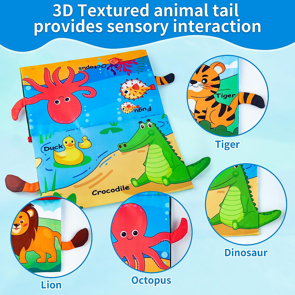 Tummy Time Mirror Toys for Baby 0-6 6-12 Months High Contrast Infant Toys with Crinkle Cloth Book and Teethers Black and White Montessori Sensory Toys for Newborn Boys Girls