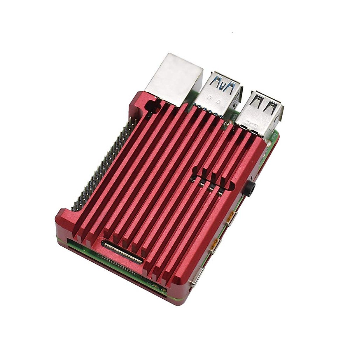 Treedix Cooling Metal Case Compatible with Pi 4, Aluminium Alloy Armor Case with Dual Fan Heatsink Compatible with Raspberry Pi 4 Model/Pi 4B (Red)