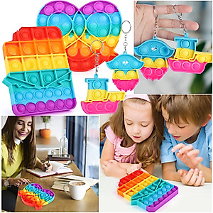 FiGoal 52 PCS Sensory Fidget Toys Set with Storage Box, Mini Poppet Figit Toys for Adults Kids ADHD, Birthday Party Favors, Classroom, Goodie Bag Fillers, Valentine's Party Supplies