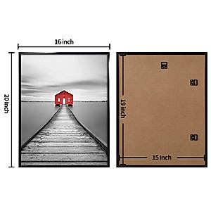 ELSKER&HOME 16x20 Frames, 16x20 Picture Frames 3 Pack for Wall,Picture Poster Frame Black for Horizontal or Vertical Wall Mounting, Sturdy and Scratch-proof