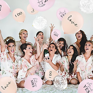 36Pcs Bachelorette Bridal Shower Engagement Party Balloons Mixed Pack Of Hen Do Balloons Love Shape Paper Scraps Balloons for Bachelorette Bridal Shower Engagement Wedding Party Decorations