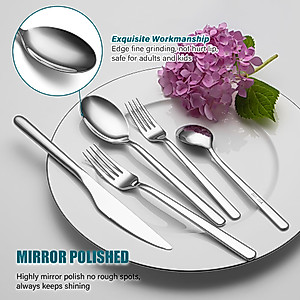 Silverware Set for 8, EIUBUIE 40-Pieces Food-Grade Stainless Steel Flatware Cutlery Sets, Mirror Polished Lightweight Kitchen Eating Utensil Tableware Set Include Forks Spoons Knives, Dishwasher Safe
