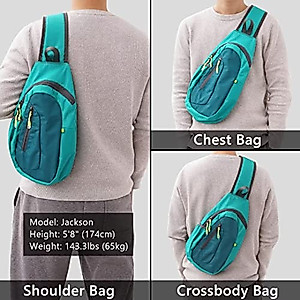 TITECOUGO Small Sling Bag Lightweight Crossbody Bag for Women Men Hiking Backpack Travel Shoulder Bag Chest Daypack for Gym Work Outdoor Sports Black