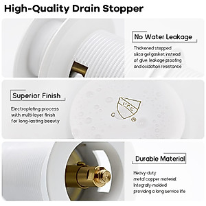 FerdY Pop-up Drain for Freestanding Bathtub, White Finish, cUPC Certification, Freestanding Bathtub Drain Stopper