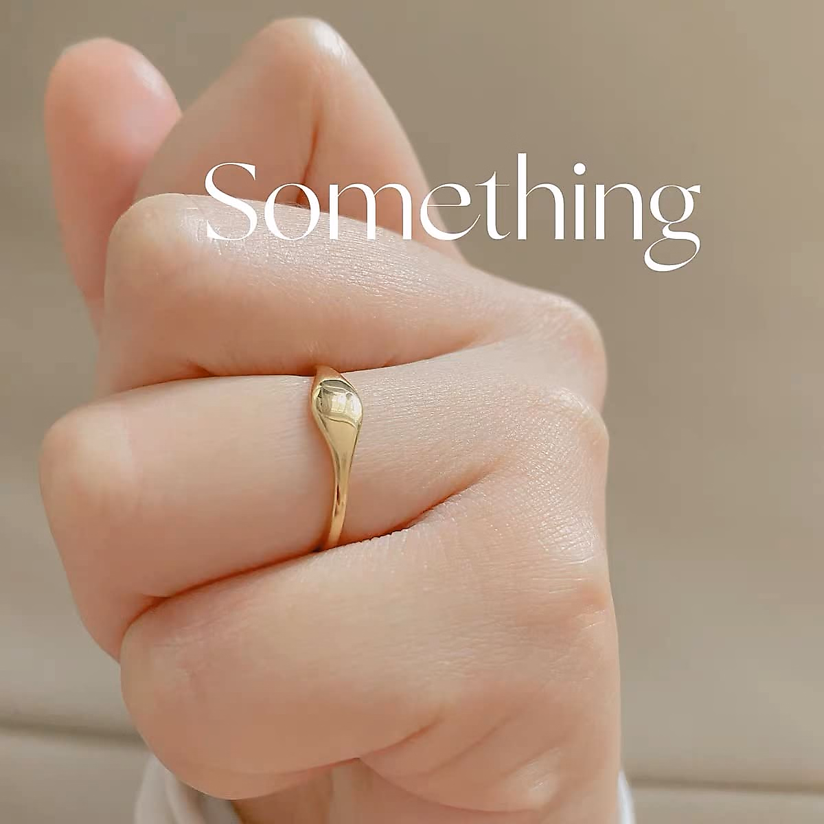 Kainier 1mm 14K Gold Plated Rings Stackable Arc Slim Signet Rings Thin Plain Statement Band for Women Pointer Finger Classic Ring Comfort Fit Size 5 to 10