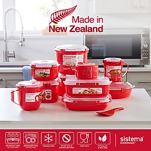 Sistema Microwave Collection, Round Dish, Red, 43.6 Ounce (Pack of 1)