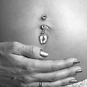 LAURITAMI Blue 14G Pregnancy Belly Button Rings Flexible Bioplast Sport Maternity Belly Navel Retainer Body Piercing 38mm 1 1/2"