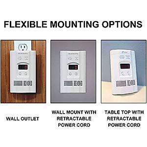 Kidde Carbon Monoxide Detector, Propane, Natural, Methane, & Explosive Gas Alarm, Plug-In Wall with 9-Volt Battery Backup, Digital LED Display
