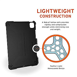 UAG Designed for iPad Pro 11" (4th Gen 2022, 3rd Gen 2021) Case Metropolis Rugged Heavy Duty Protective Cover Multi-Angle Viewing Folio Stand with Pencil Holder, Black by URBAN ARMOR GEAR