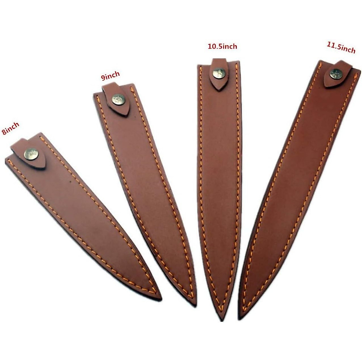 Aibote Leather Scabbard Fish Filet Sashimi Knife Sheath With Belt Loop Case Hunting Holster Chef Knives Holder Sheaths Bag Pocket for Double Edge Knives Fruit Knives(8inch)