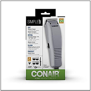 ConairMAN Simple Cut, Hair Clippers for Men, 10-piece Home Hair Cutting Kit