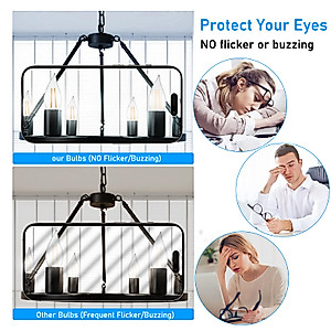 LONIUTO LED Light Bulbs 60 Watt Equivalent, 12 Pack Vintage LED Flame Tip Candelabra Bulb, E12 LED Bulb Dimmable 4000K Daylight, E12 LED Bulb Clear Glass, for Chandeliers, Ceiling Fan, Pendant