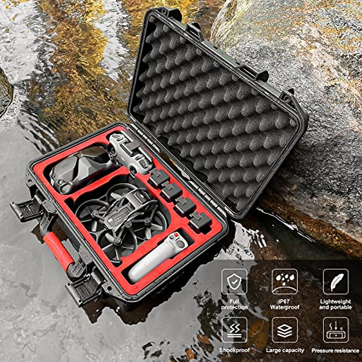 FPVtosky Hard Case for DJI Avata (DJI Goggles V2 / Goggles 2 / Goggles Integra), Waterproof Carrying Case for Avata, DJI Avata Accessories Case for DJI Motion/RC Motion 2 / FPV Remote Controller 2